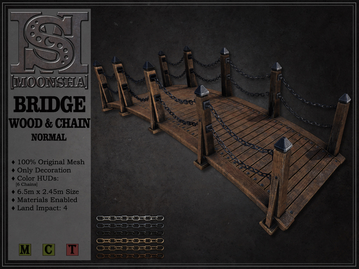 Second Life Marketplace - [MoonSha] Bridge Wood & Chain - Normal [DECOR]